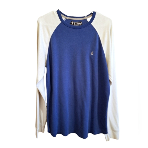 Volcom | Shirts | Mens Blue White Volcom Long Sleeve Toplarge | Poshmark